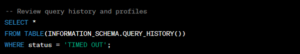 Controlling query timeout in Snowflake - yahuma.com